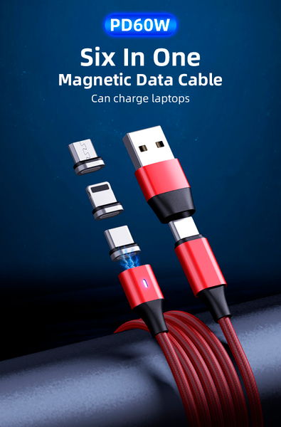 6 in 1 Magnetic Fast Charger Cable - WAFO Shop - WAFO Shop